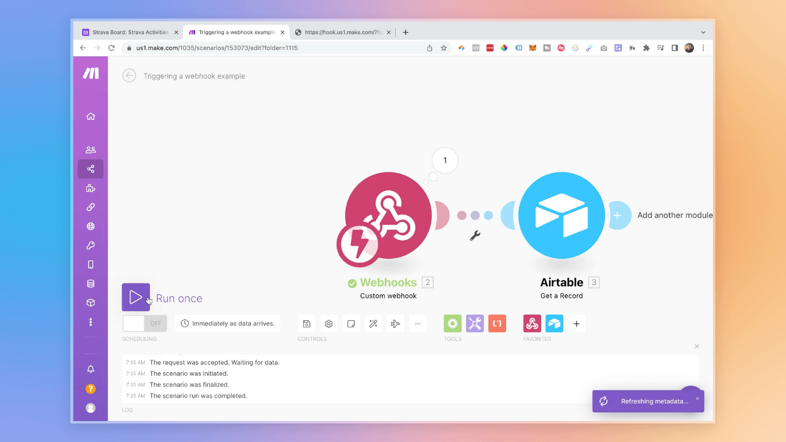 How to instantly trigger Airtable workflows in make.com using webhooks | connorfinlayson.com